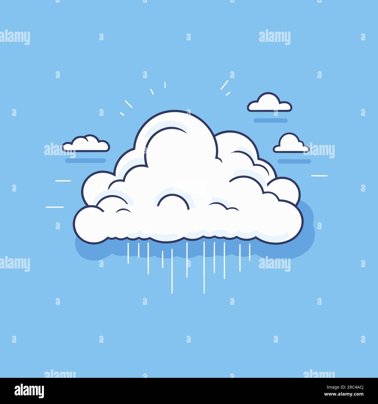 Cloud. Cloud hand-drawn comic illustration. Vector doodle style cartoon ...