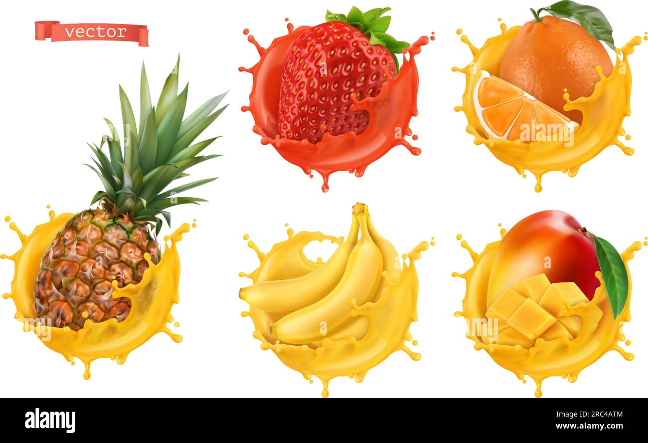 Pineapple banana juice Stock Vector Images - Alamy