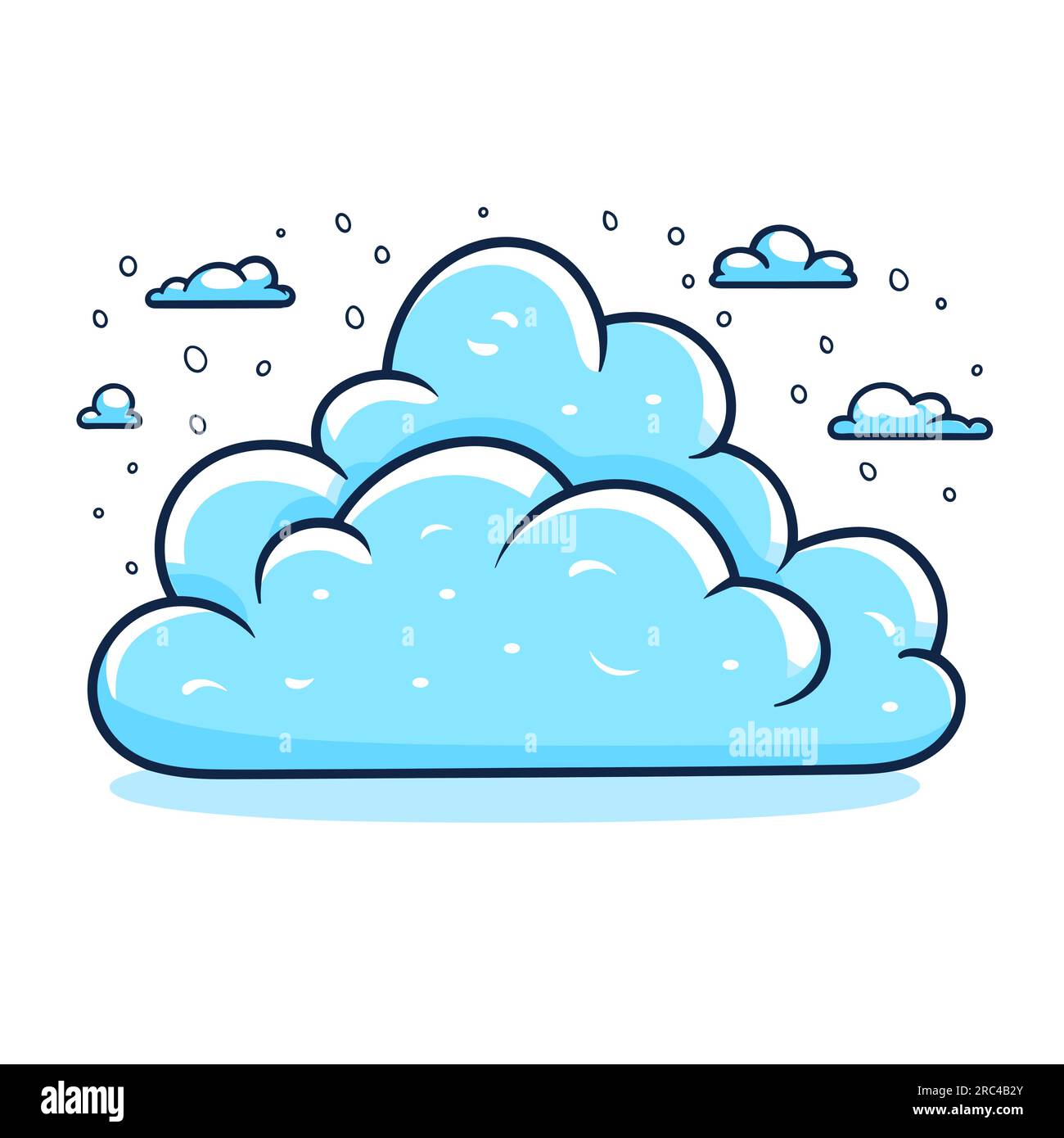 Cloud. Cloud hand-drawn comic illustration. Vector doodle style cartoon ...