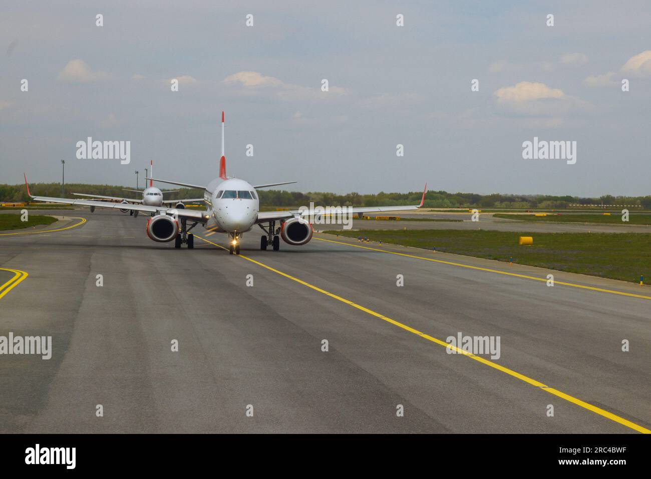 Aircraft on runway is going through it can ready take off Stock Photo ...