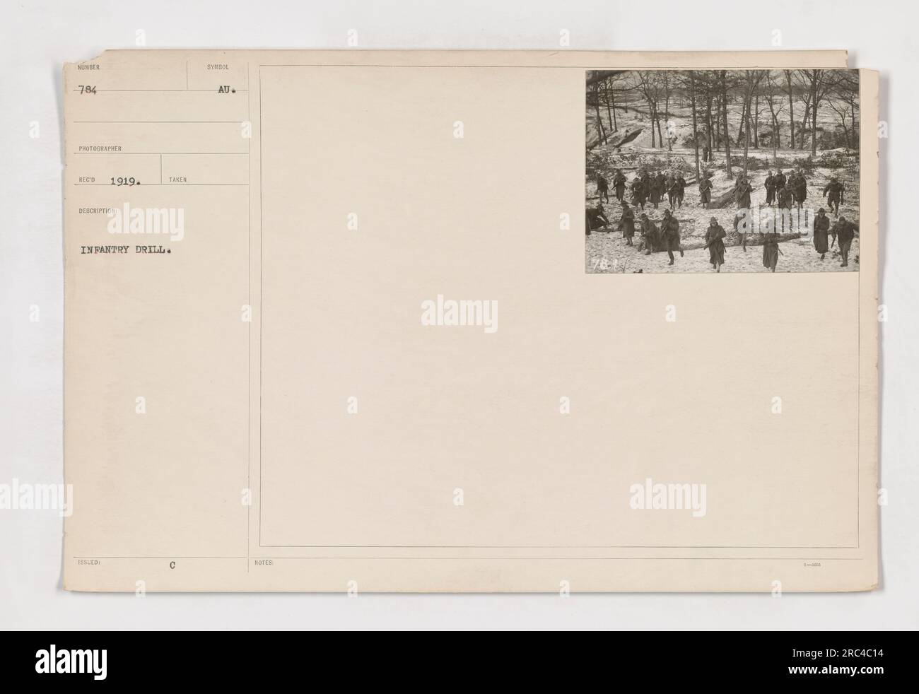 Soldiers engaging in infantry drill during World War One. Photograph taken in 1919 Stock Photo ...