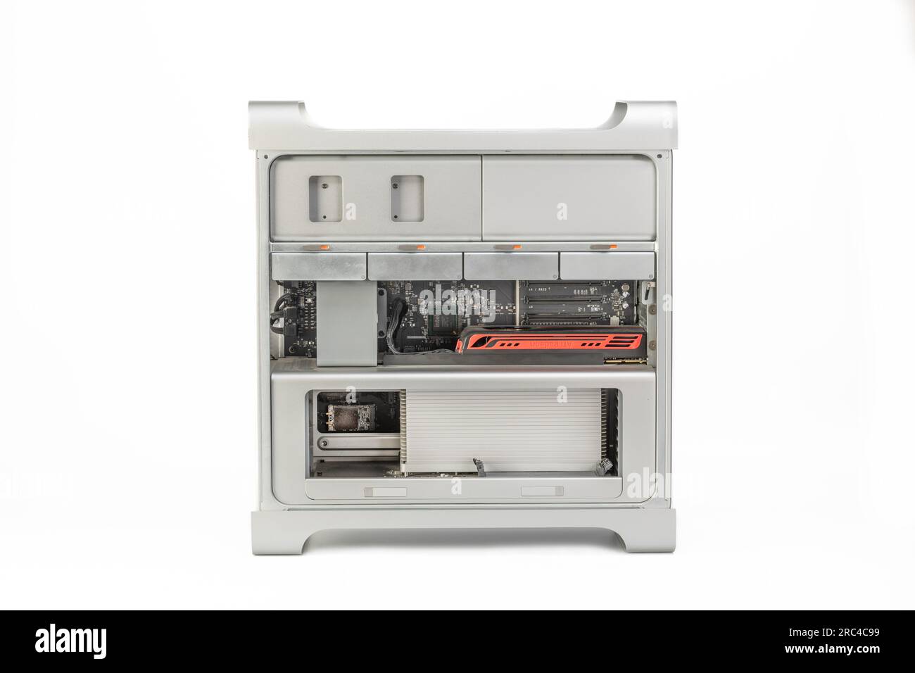 A side view of the interior of a Mid 2010 Apple Mac Pro Desk top ...