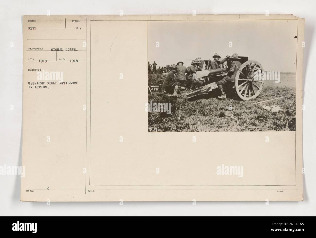 U.S. Army field artillery engaging in combat during World War I. The ...