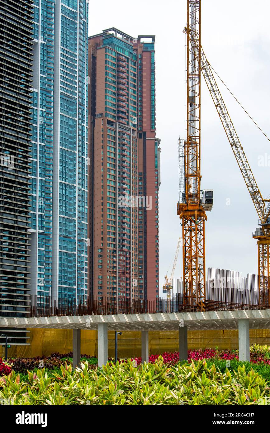 Hong Kong outdoor building construction site facilities Stock Photo - Alamy
