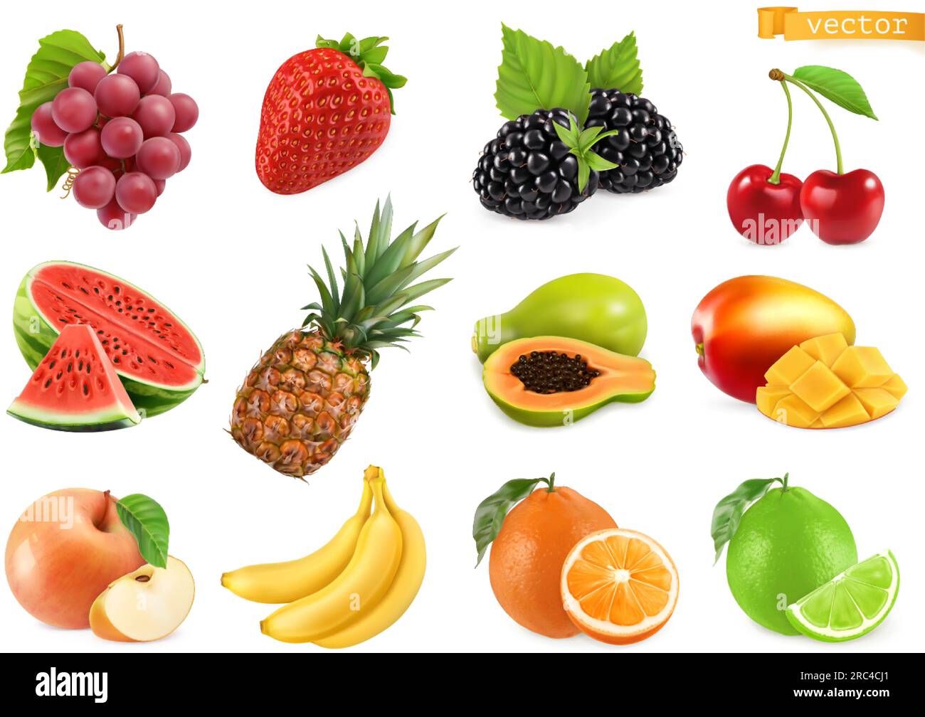 Papaya pineapple watermelon with hi-res stock photography and images ...