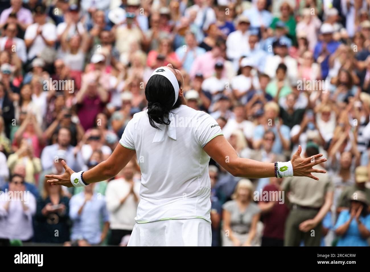 London, UK. 12th July, 2023. Ons Jabeur of Tunisia celebrating her ...