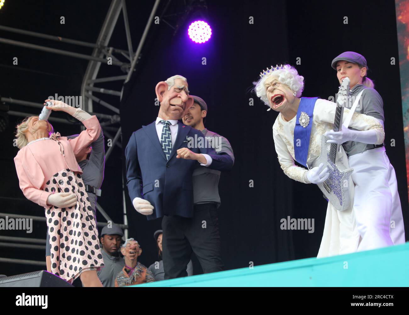 London. UK. Queen Camilla,King Charles III and Queen Elizabeth II ...