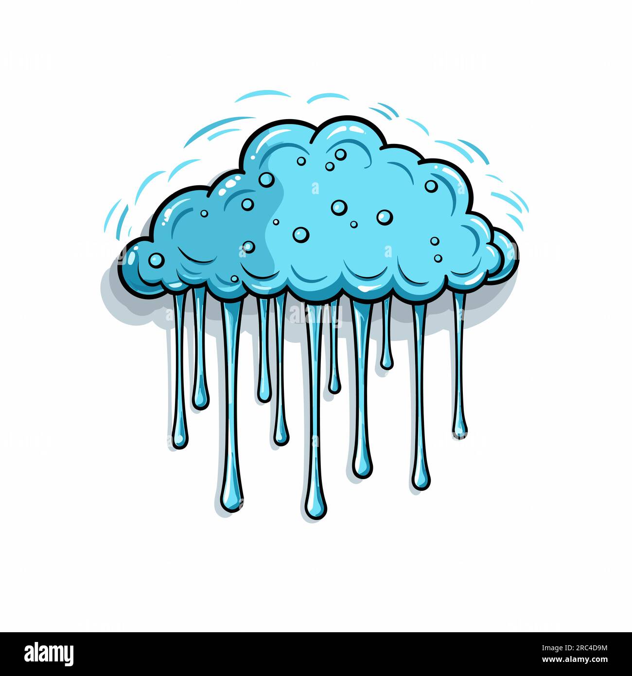 Cloud. Cloud hand-drawn comic illustration. Vector doodle style cartoon ...