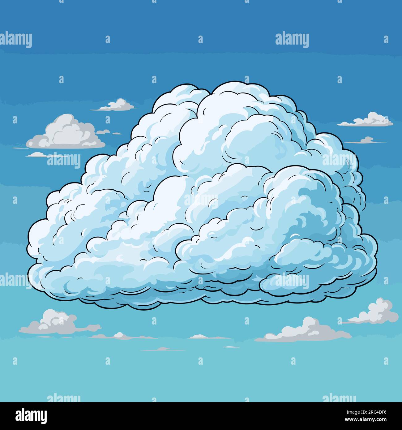 Cloud. Cloud hand-drawn comic illustration. Vector doodle style cartoon ...