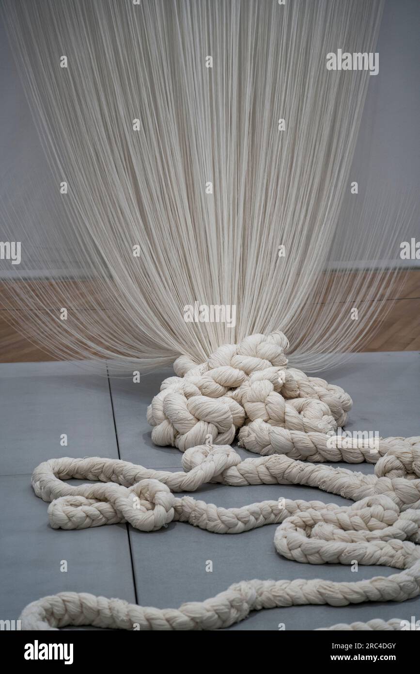 whip sculpture made of white rope Stock Photo - Alamy