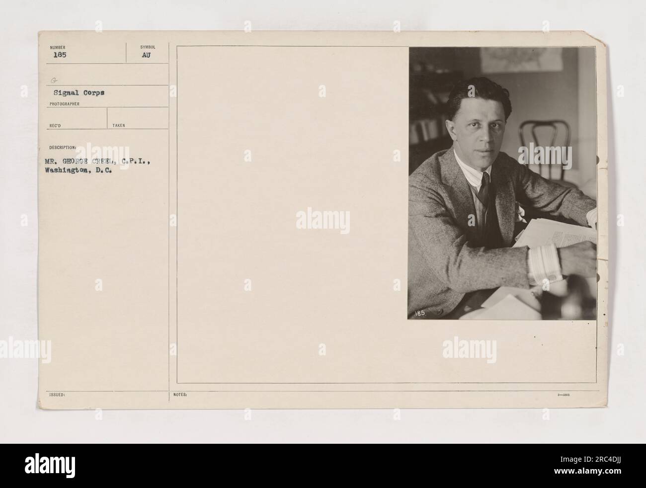 George creel world war one photographs hi-res stock photography and ...