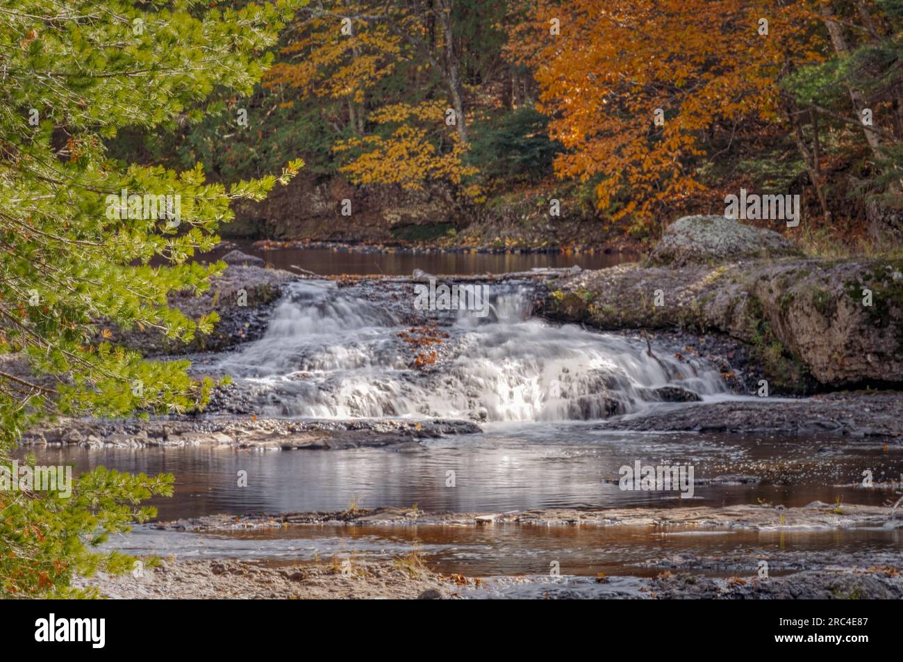 Potato River falls, a beautiful falls near Gurney Wisconsin, drops 90 ...