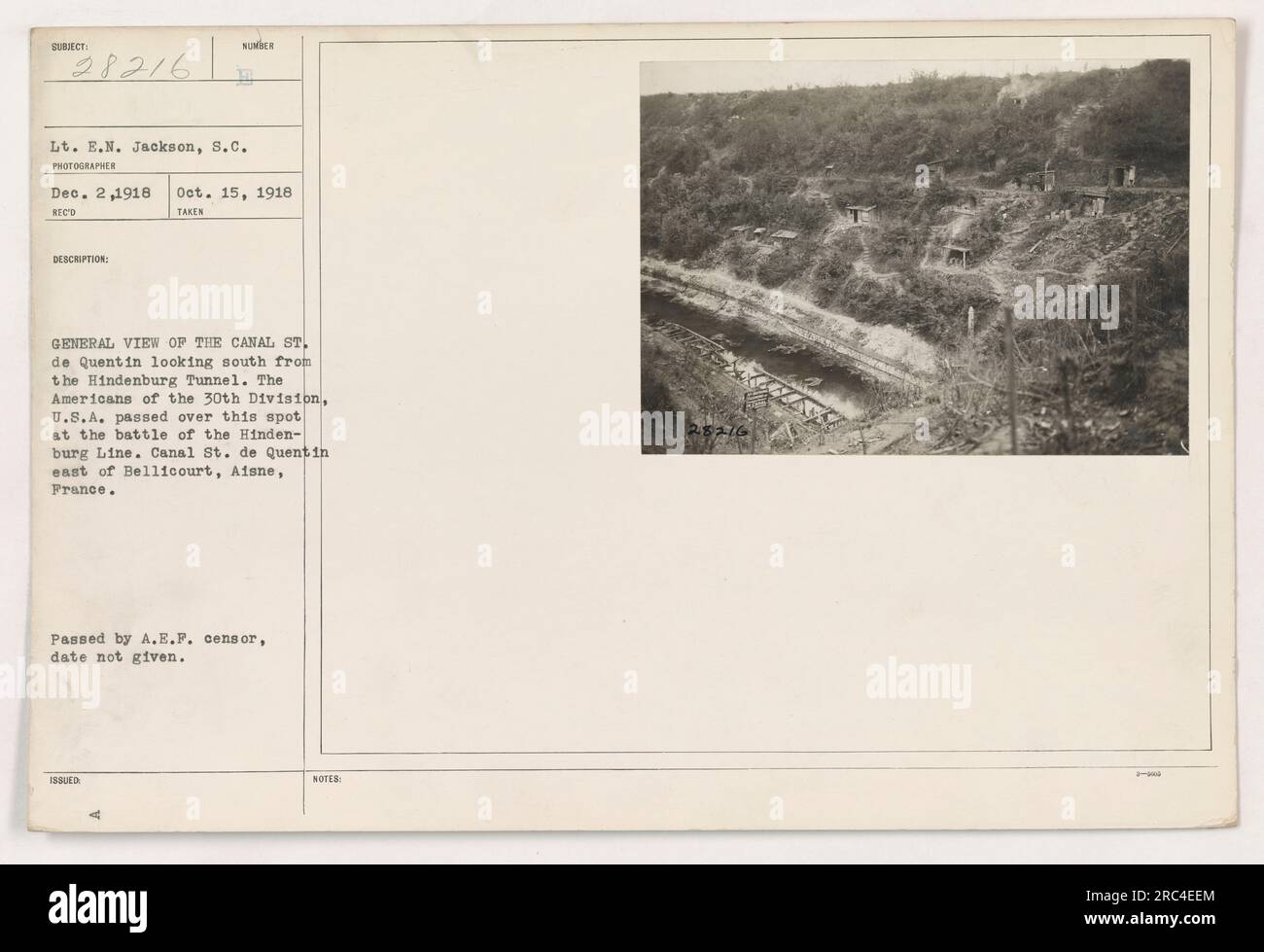 "A general view of Canal St. de Quentin, looking south from the ...