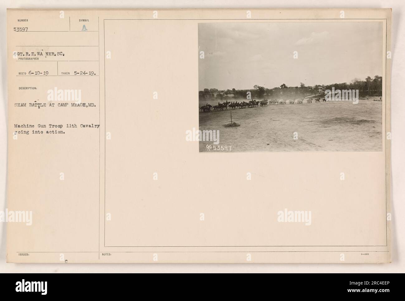 Sham battle at Camp Meade, Maryland. The image depicts the Machine Gun ...