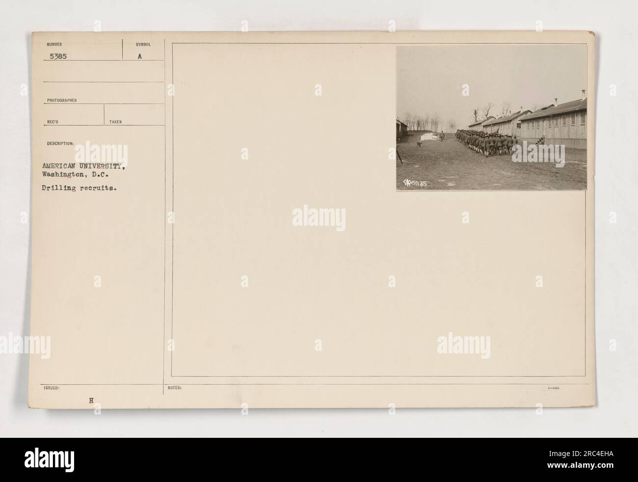 American recruits participating in drilling exercises at American ...