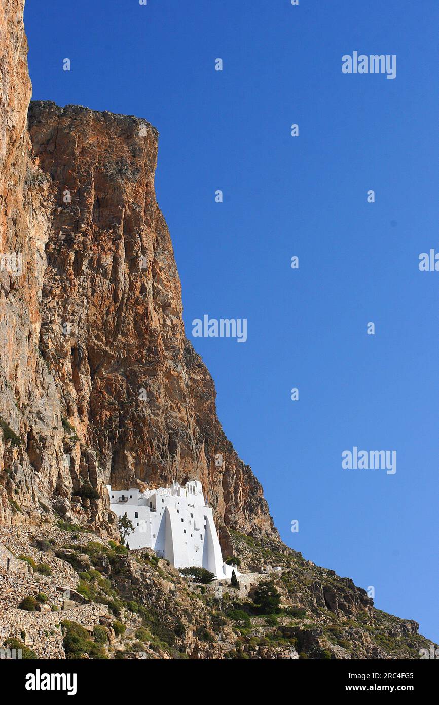 Monastery of Panagia Hozoviotissa, Amorgos Island, Greece Stock Photo ...