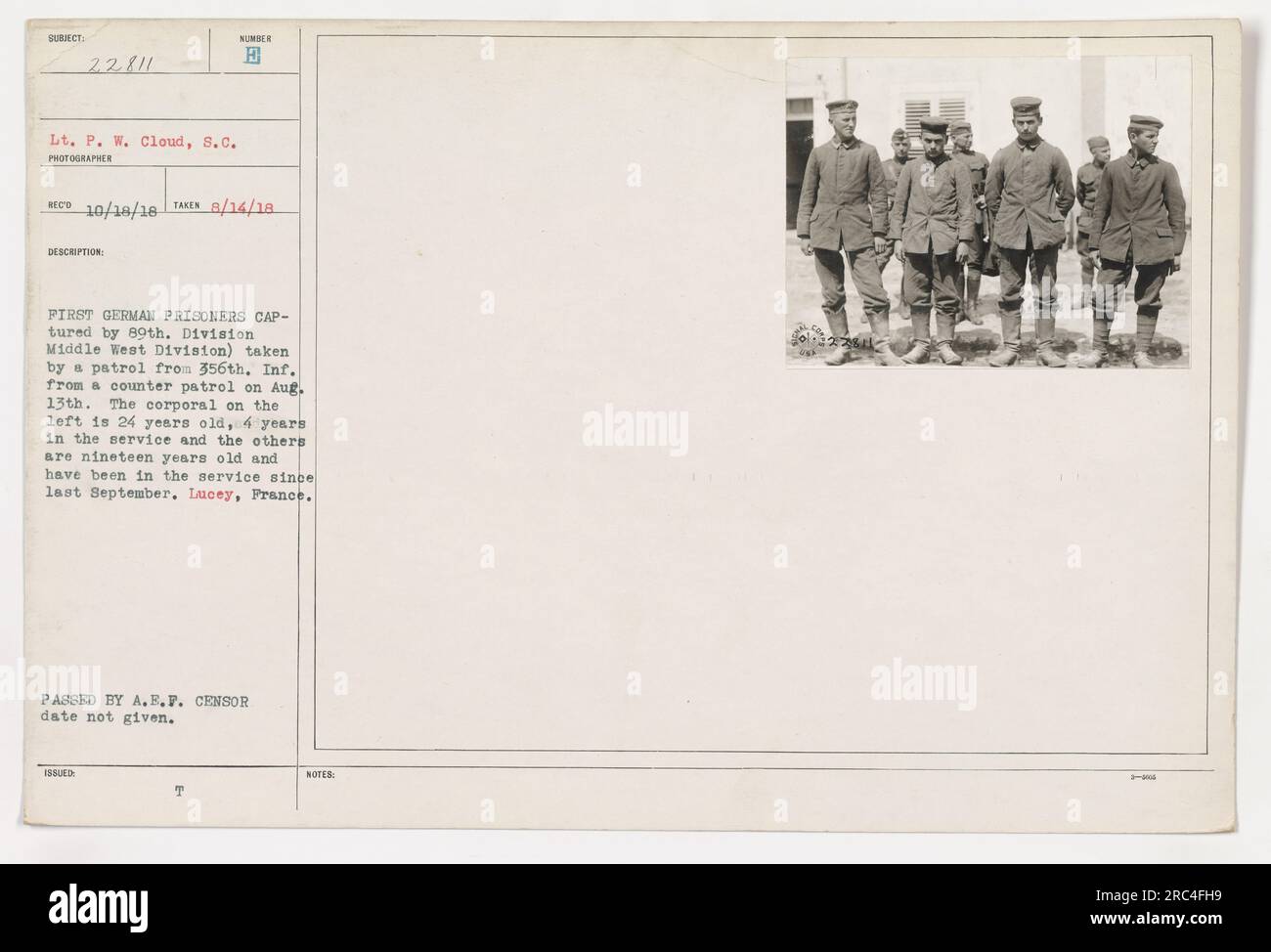 "Squad from 356th Infantry Regiment captures first group of German ...