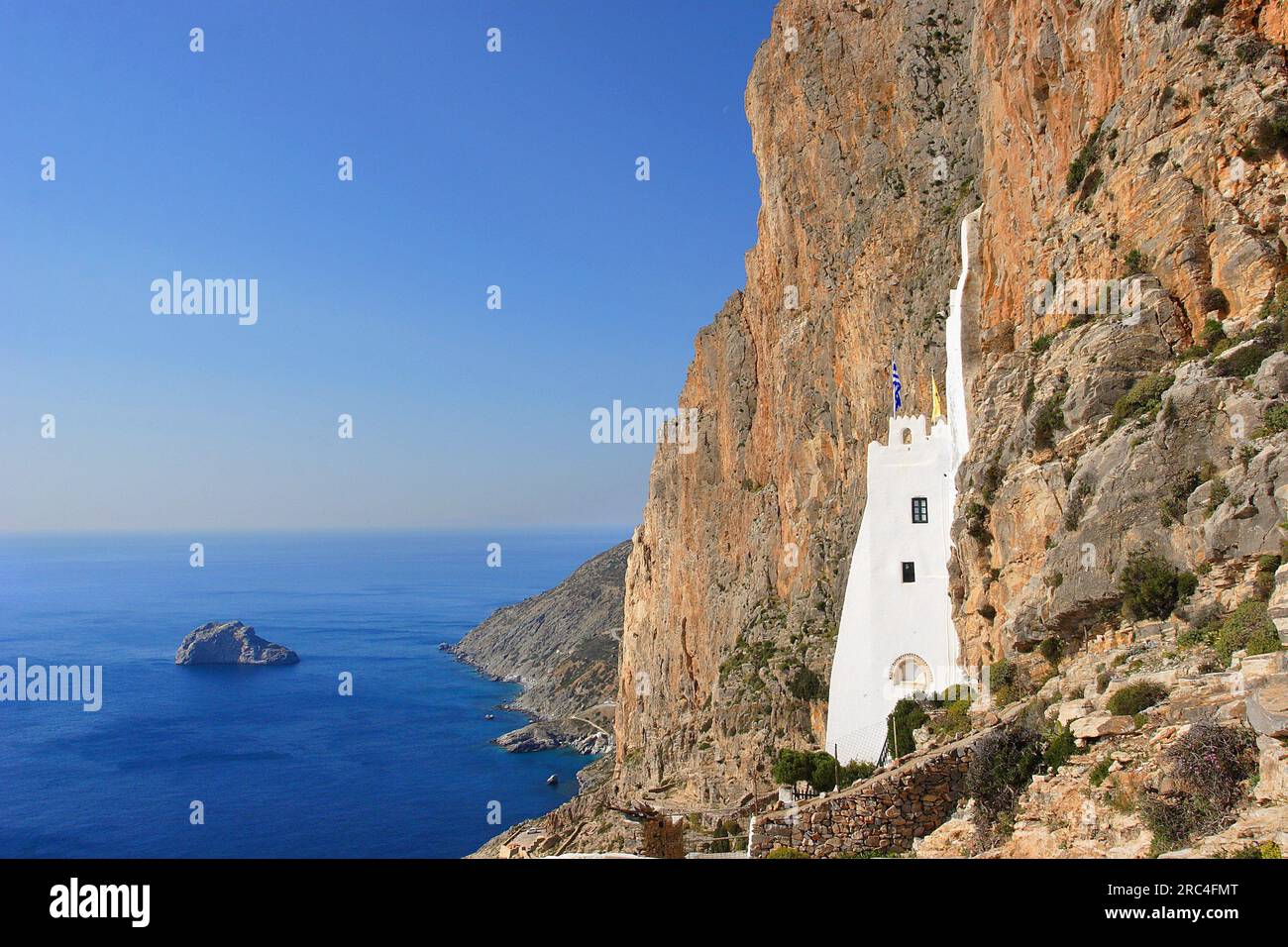 Monastery of Panagia Hozoviotissa, Amorgos Island, Greece Stock Photo ...
