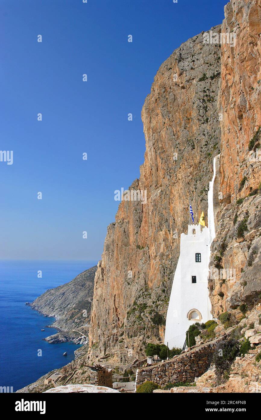 Monastery of Panagia Hozoviotissa, Amorgos Island, Greece Stock Photo ...