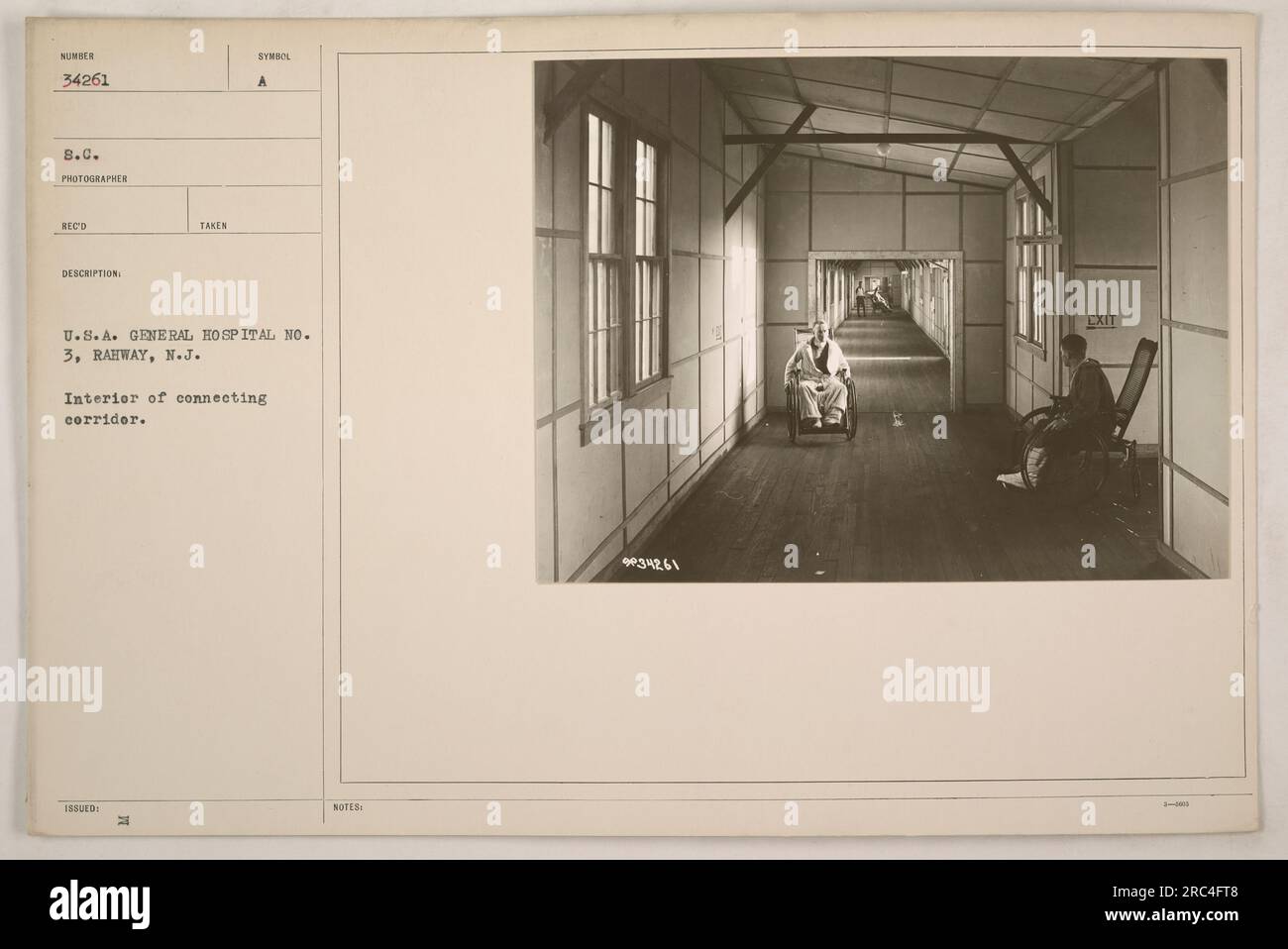 Interior view of a connecting corridor in General Hospital No. 3 ...