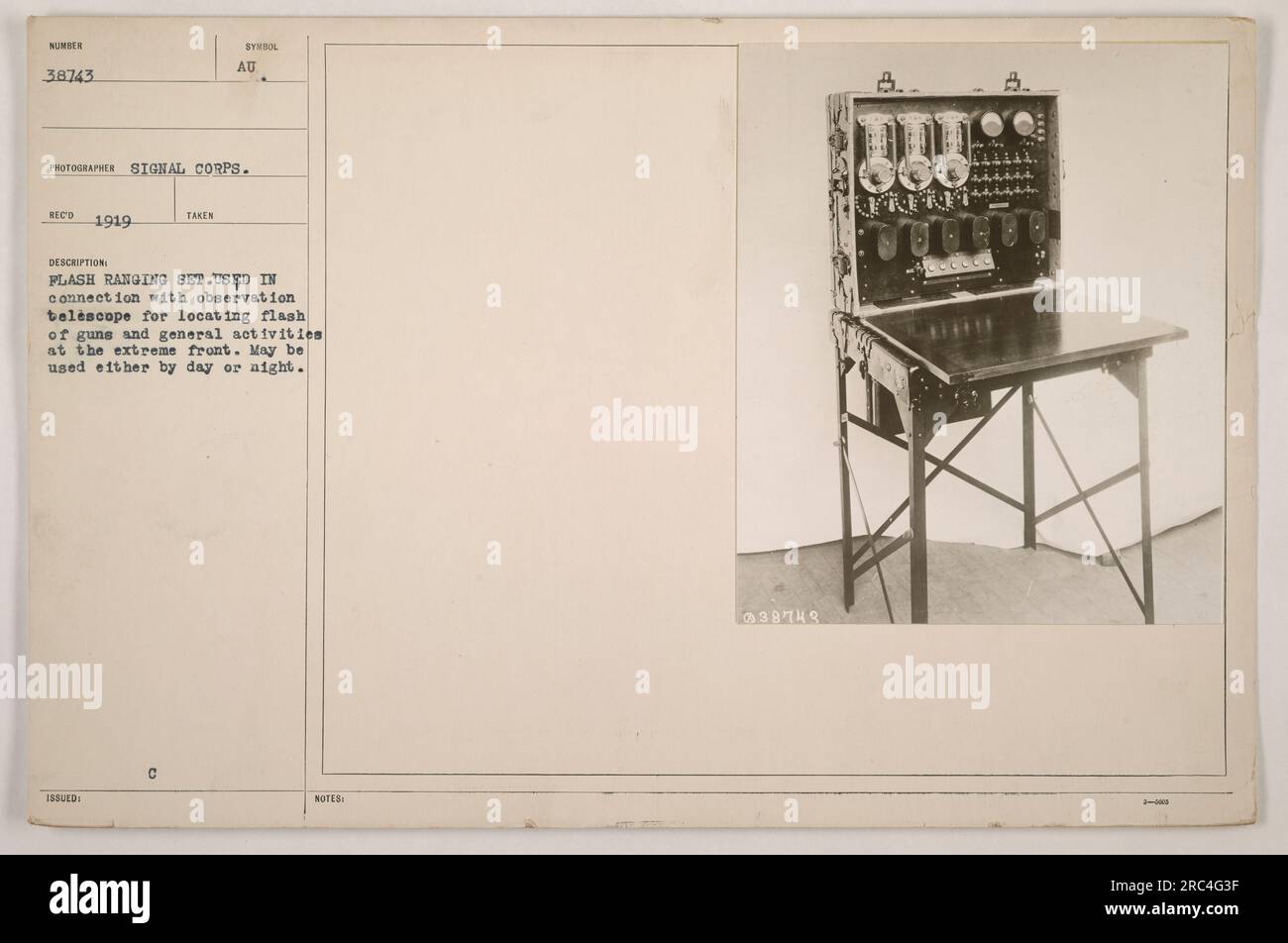 A soldier using a flash ranging set, a device used in conjunction with ...