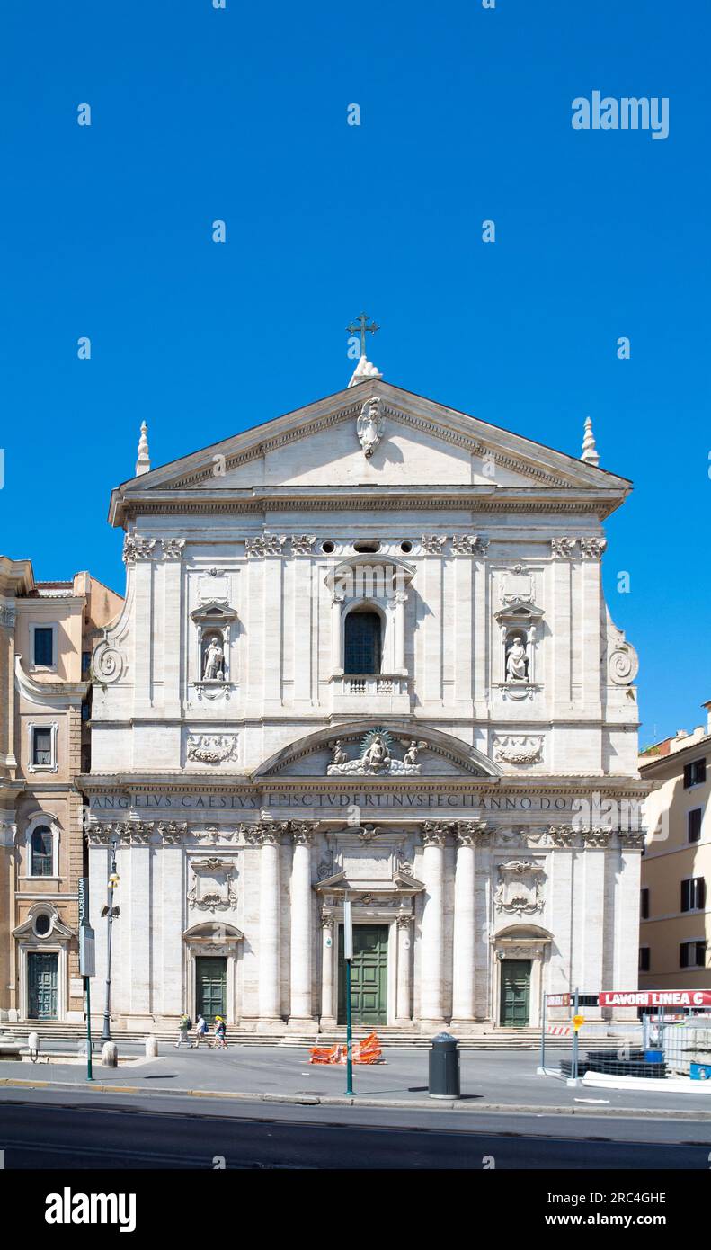 Rome, Lazio, Italy, The facade of Santa Maria in Vallicella, also ...
