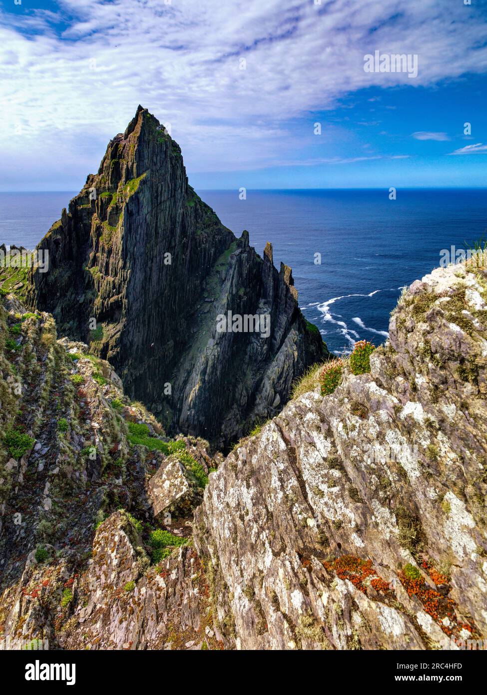 The peak at the top of Great Skellig on the Skellig Islands, County ...