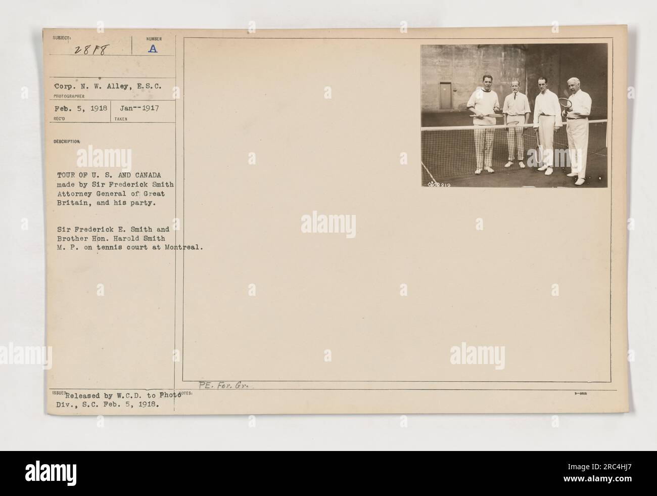 Sir Frederick Smith and his brother, Hon. Harold Smith, play a game of ...