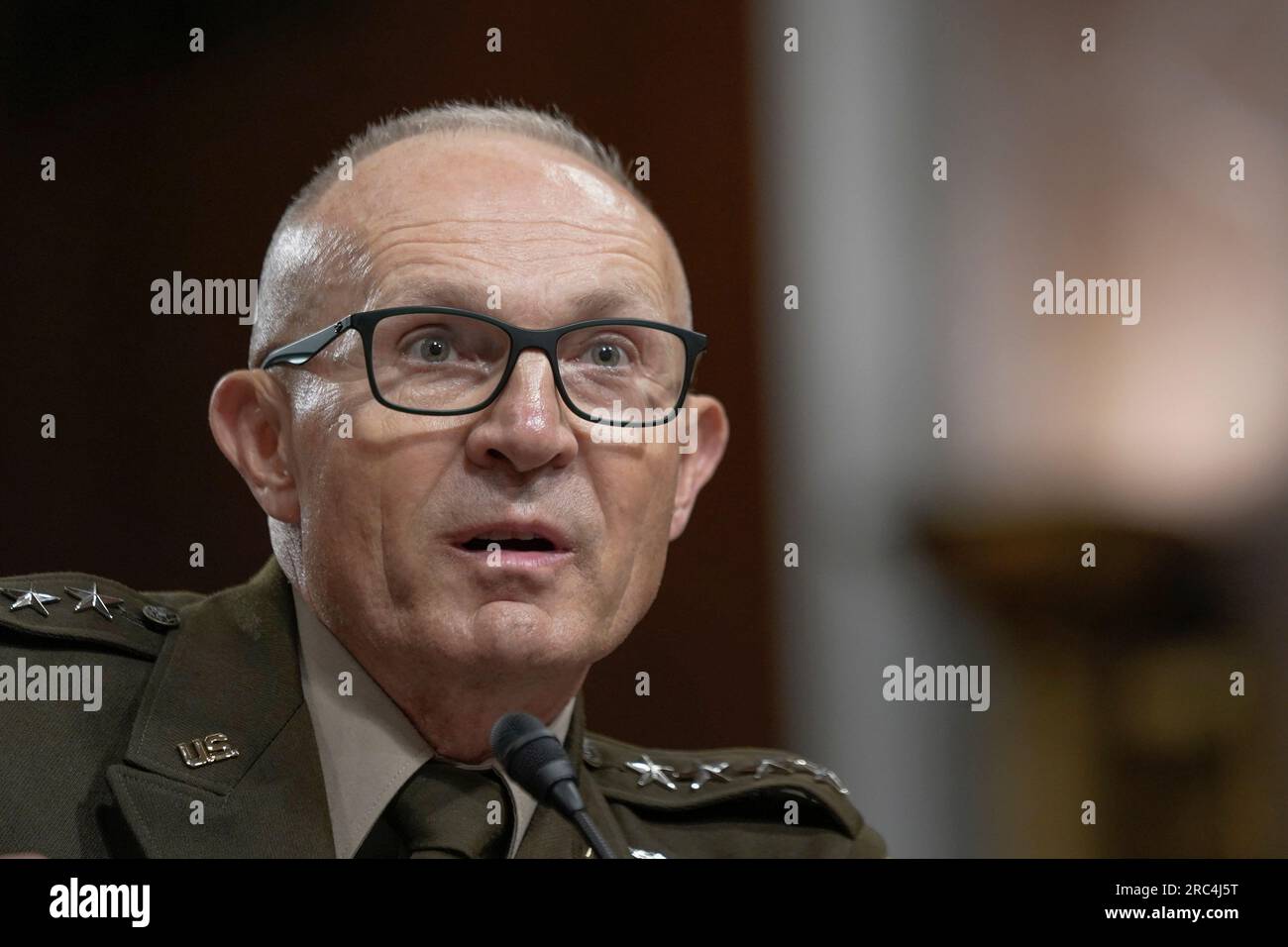 Army Lt. Gen. Randy George testifies during the Senate Armed Services ...