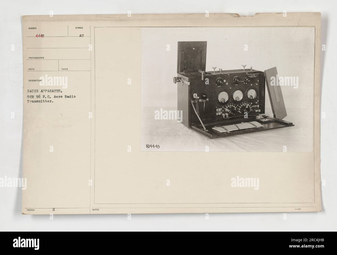 Soldiers using an SCR 56 F. C. Aero Radio Transmitter during World War ...