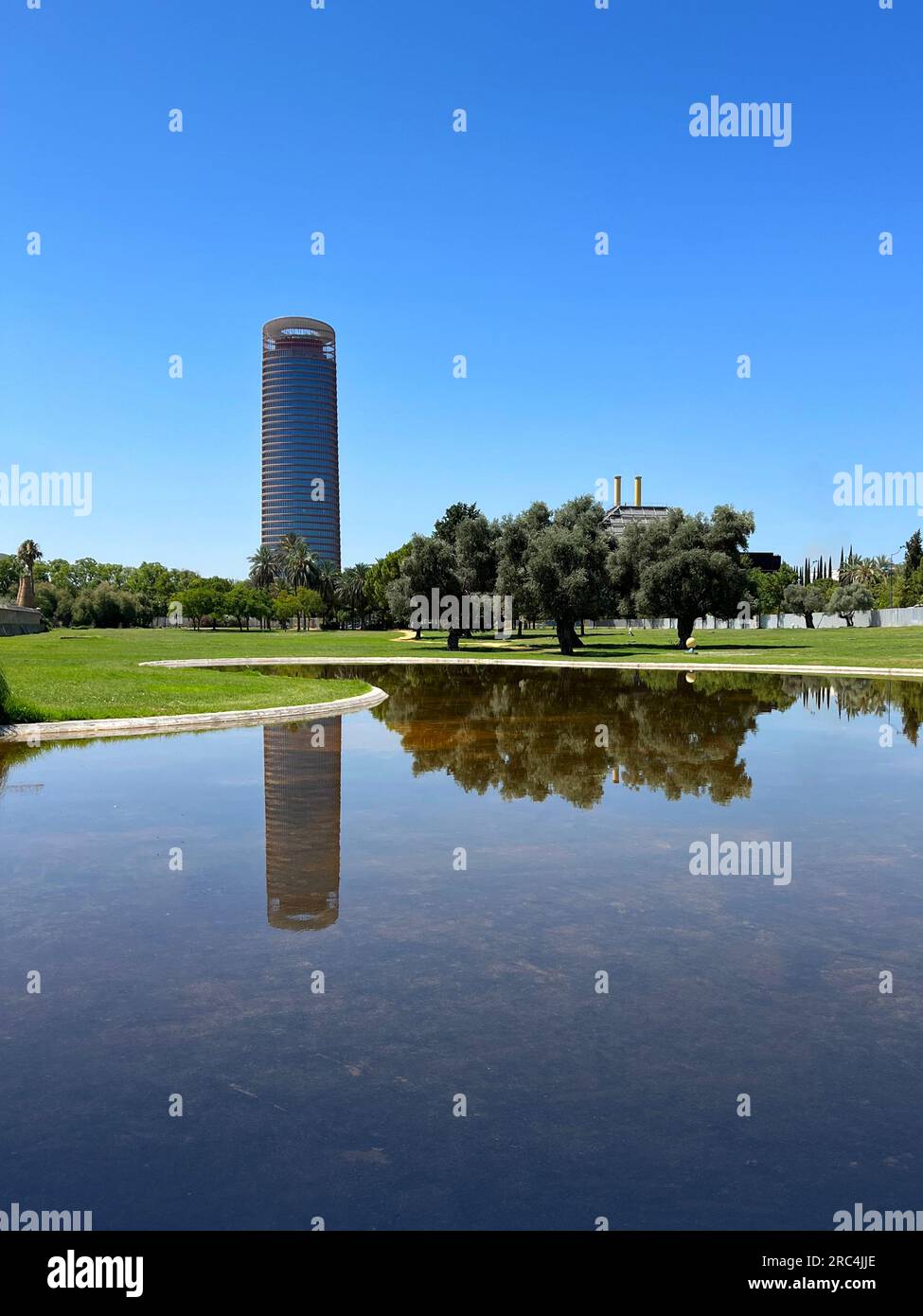 Triana Tower Reflection, Seville, Spain Stock Photo - Alamy