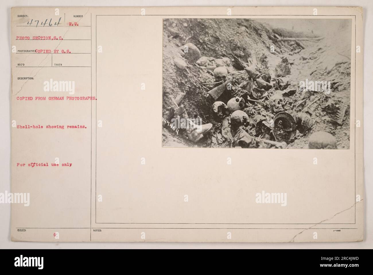 German photographs taken during World War One depicting a shell-hole ...