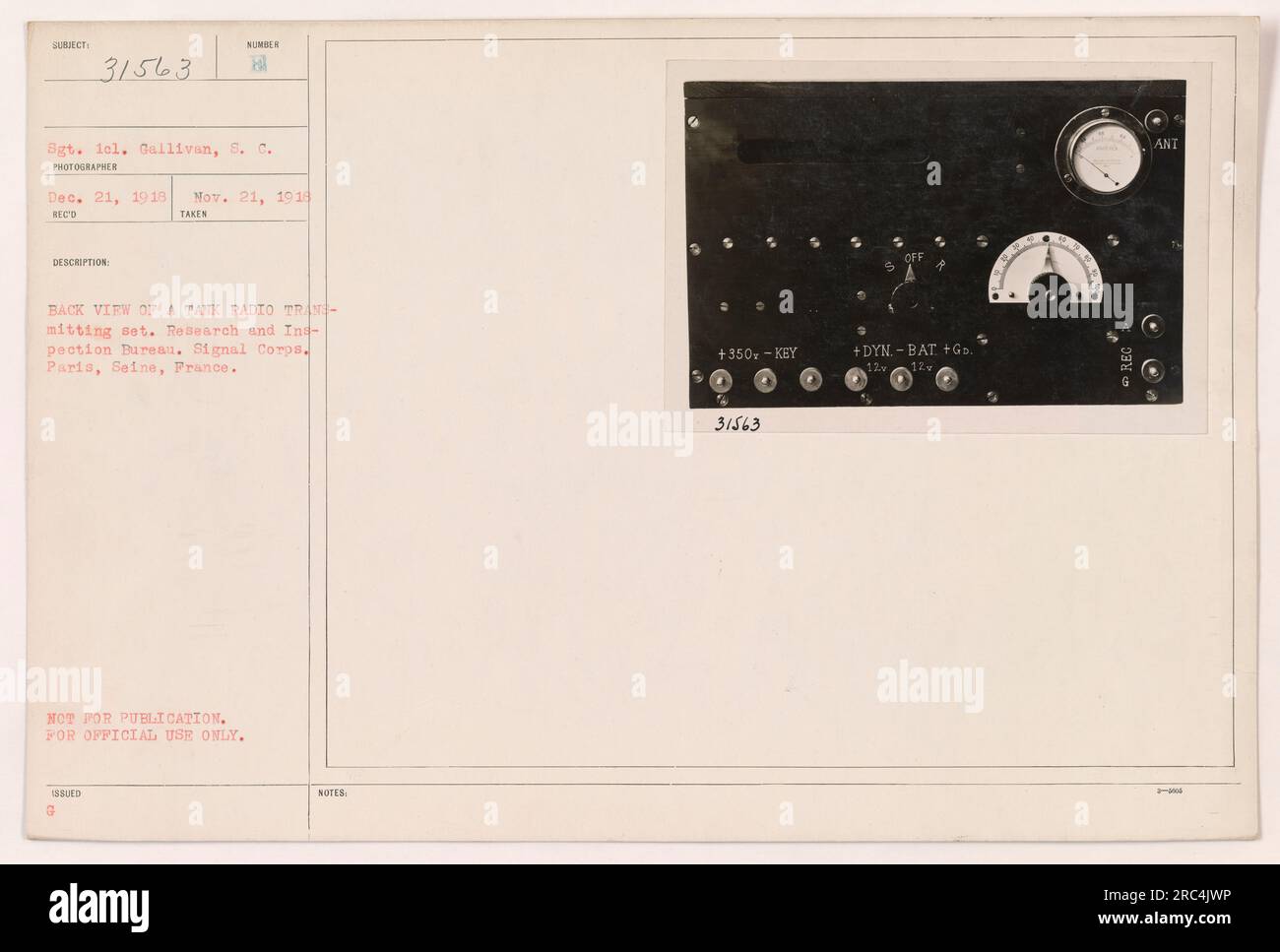 Image of a tank radio transmitting set in Paris, France during World ...
