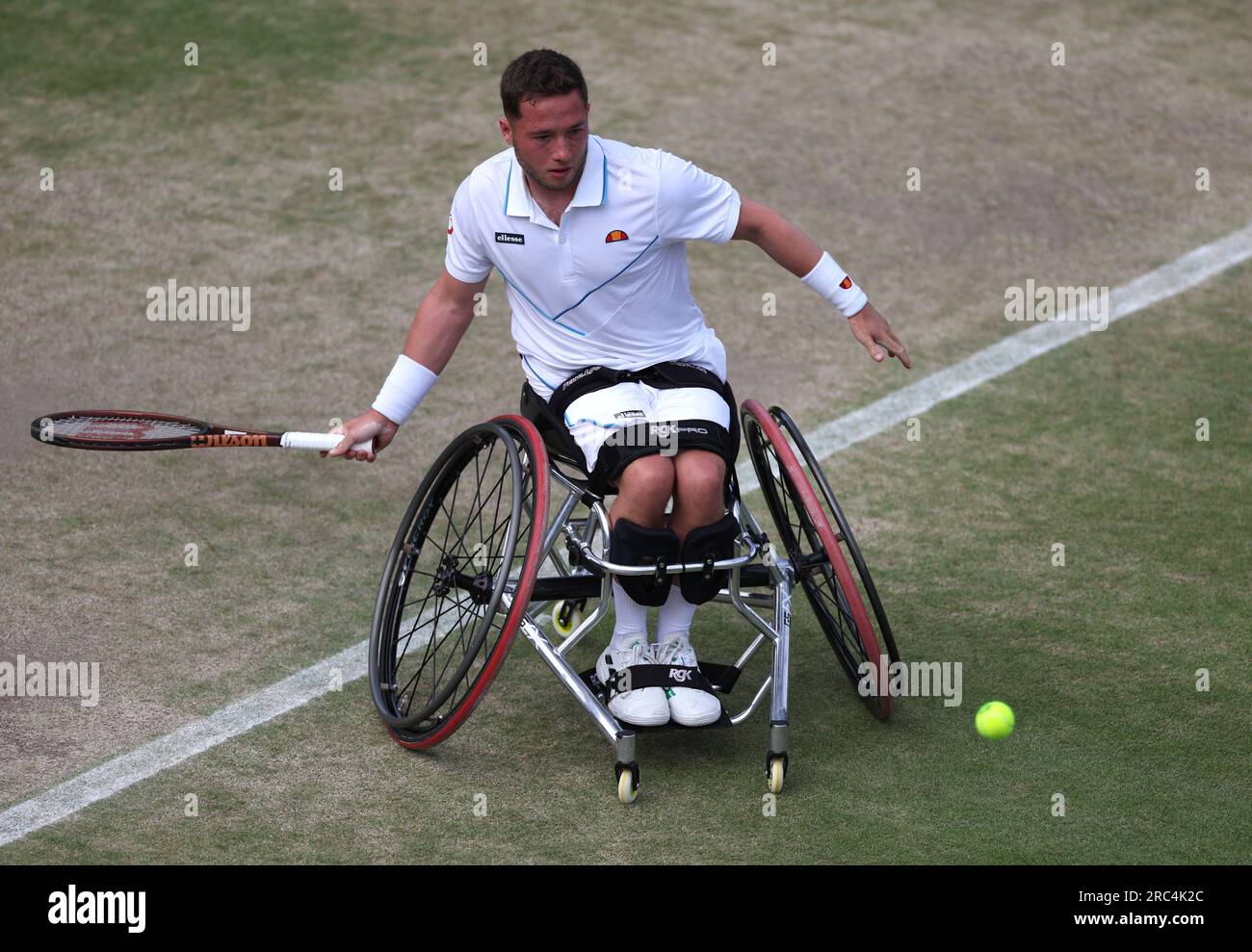 Alfie Hewitt in action against Joachim Gerard during the Gentlemen's ...