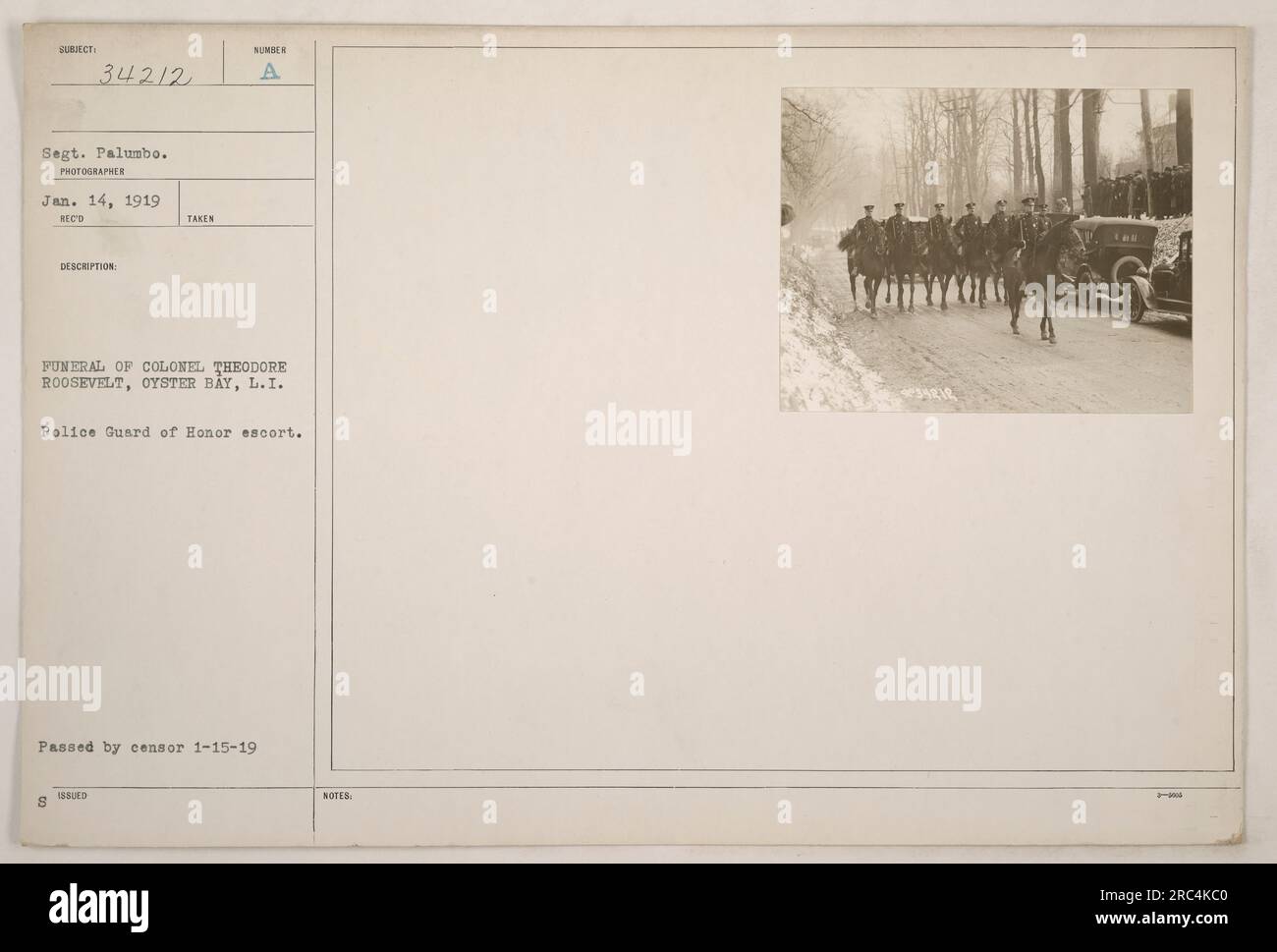 Sgt. Palumbo captured a photograph on January 14, 1919, at the funeral ...