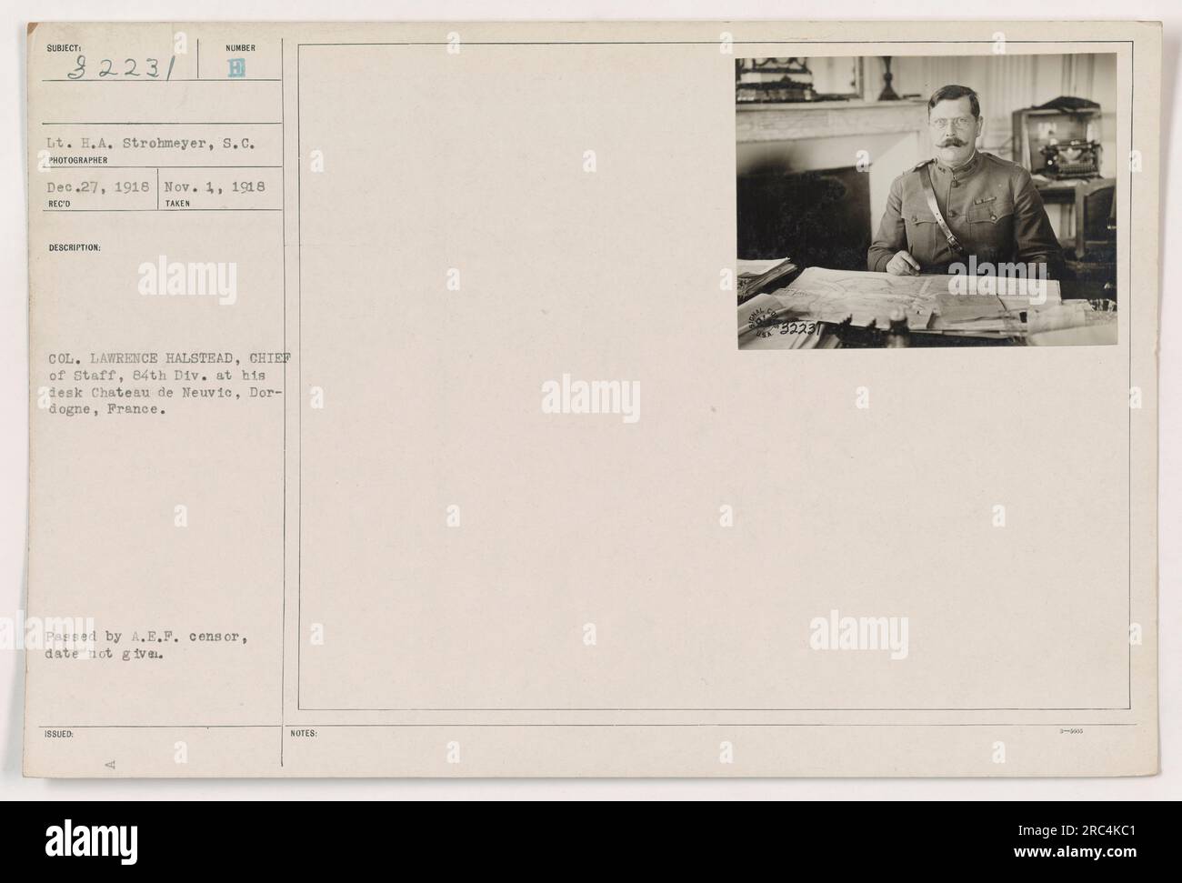 Image 3223 shows Colonel Lawrence Halstead, the Chief of Staff of the ...