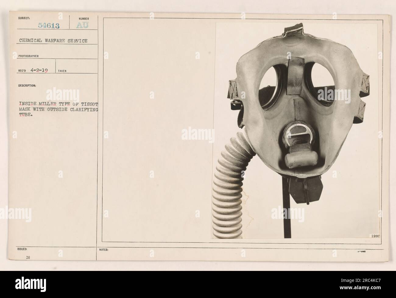 Soldier wearing a Miller Type of Tissot mask with an outside clarifying ...