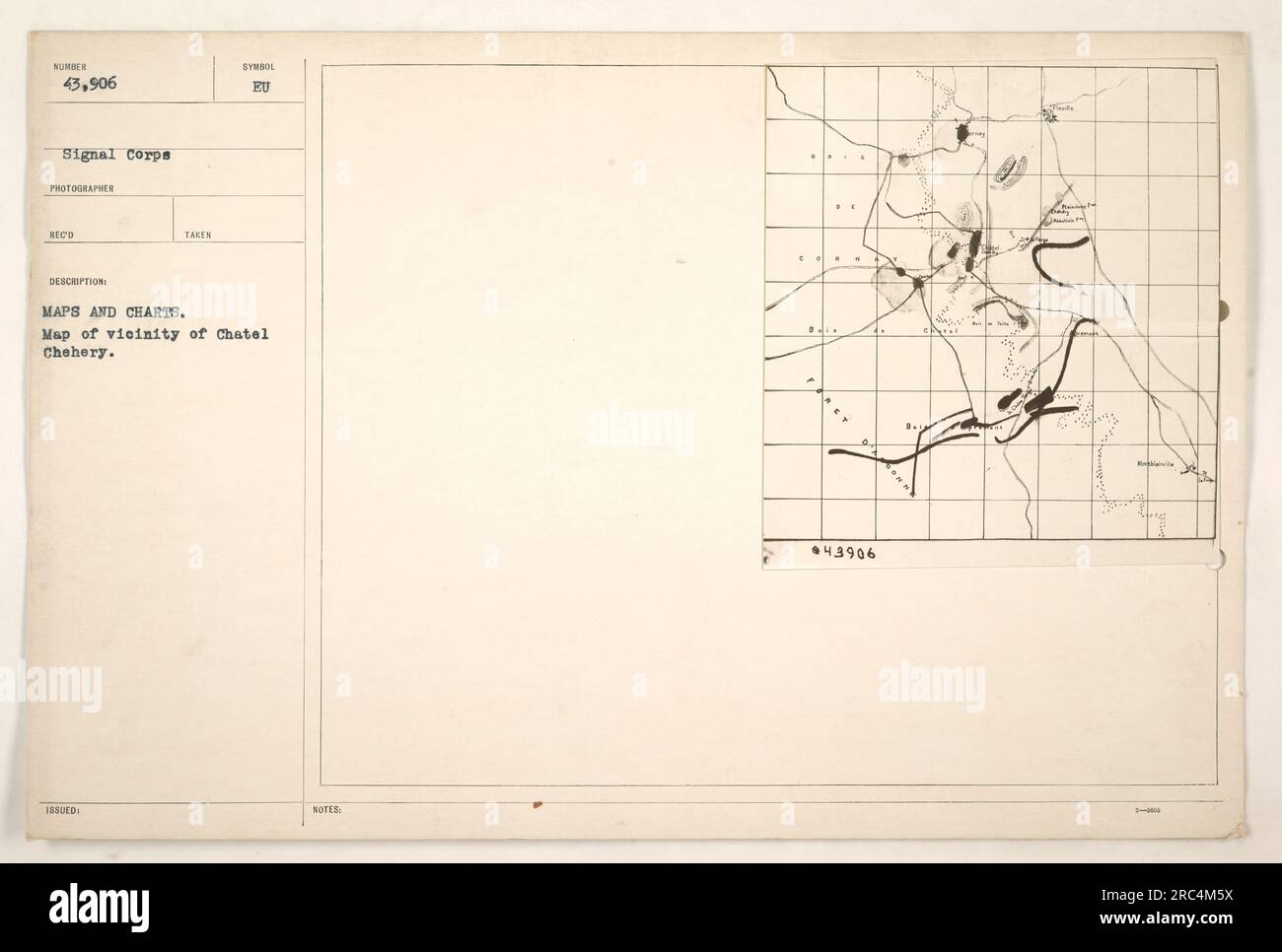 A Signal Corps photographer took a photo of a map during World War One ...