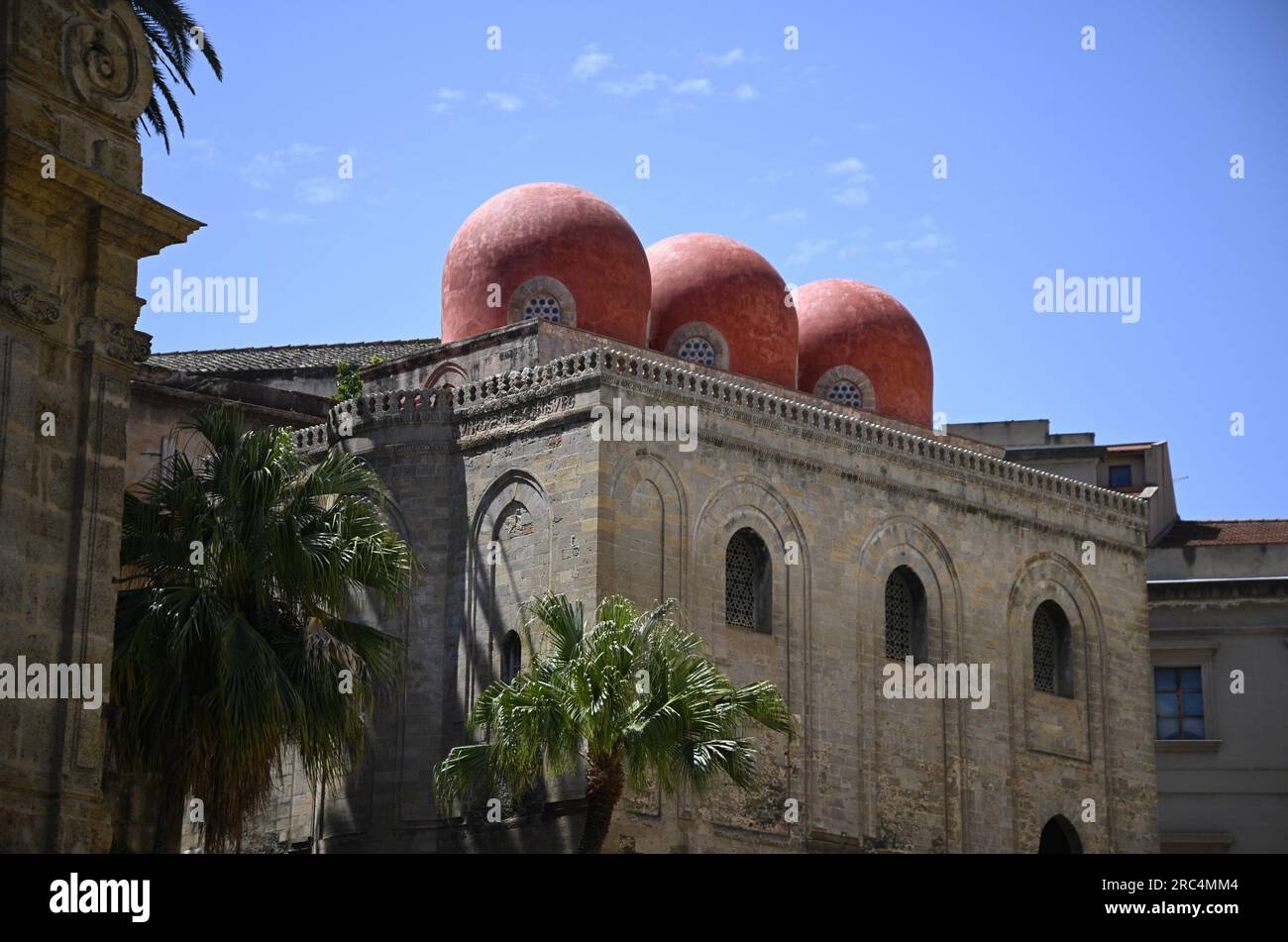 Landscape with scenic view of the Norman Arabesque style Chiesa di San ...