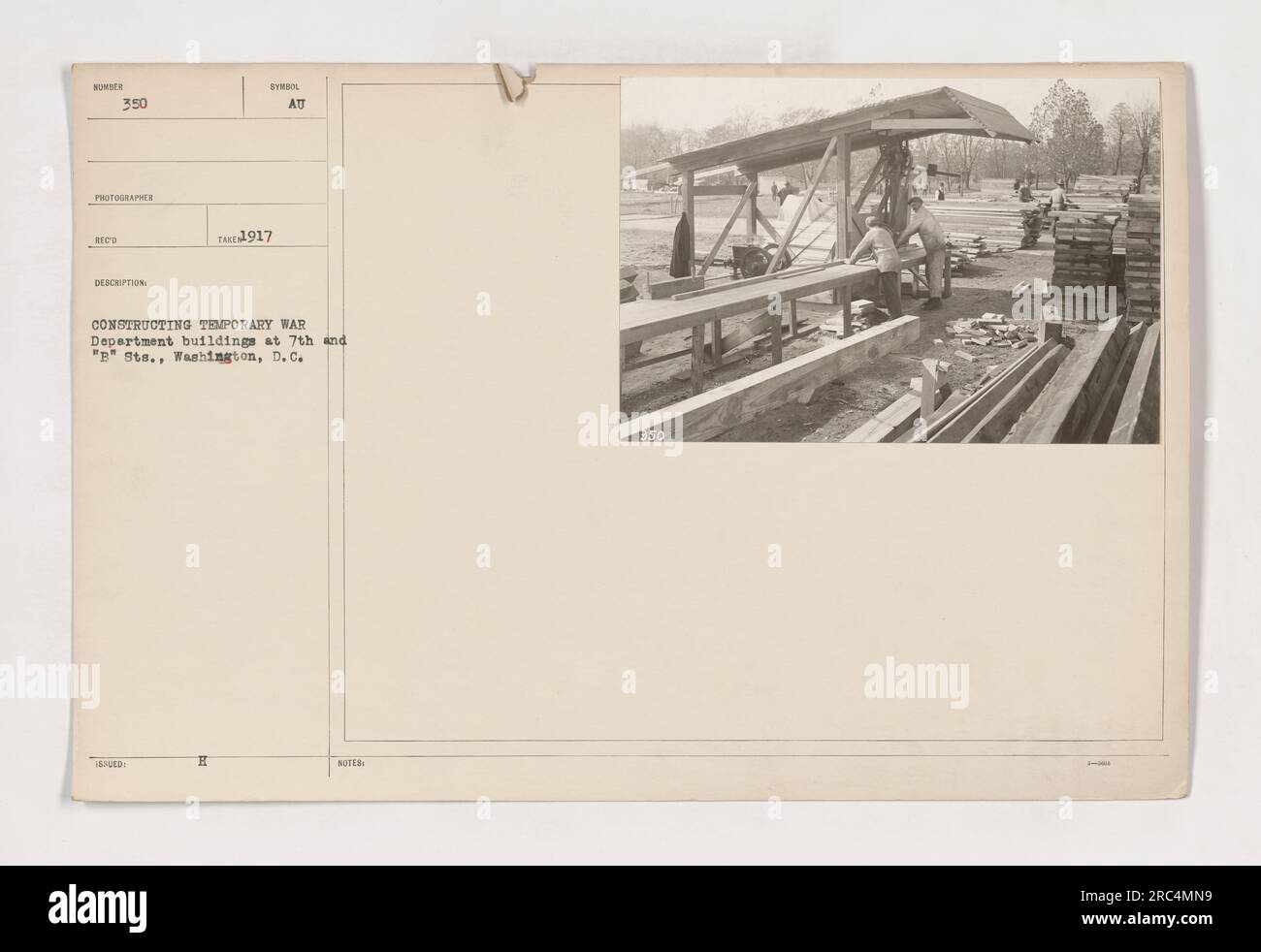 Construction of temporary War Department building at 7th and B Streets ...