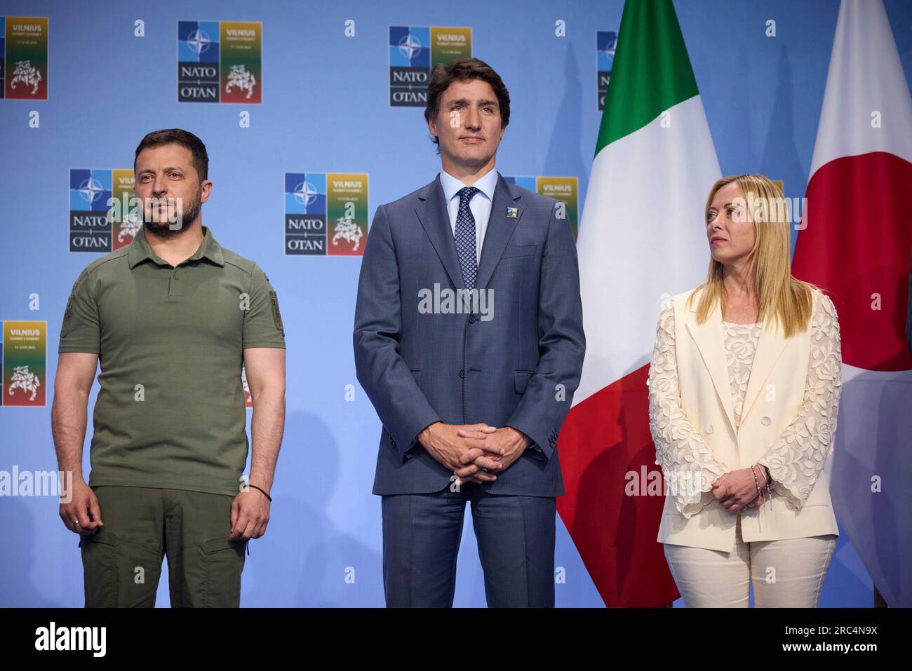 Vilnius, Litauen. 12th July, 2023. From left: Volodymyr Zelenskyj ...