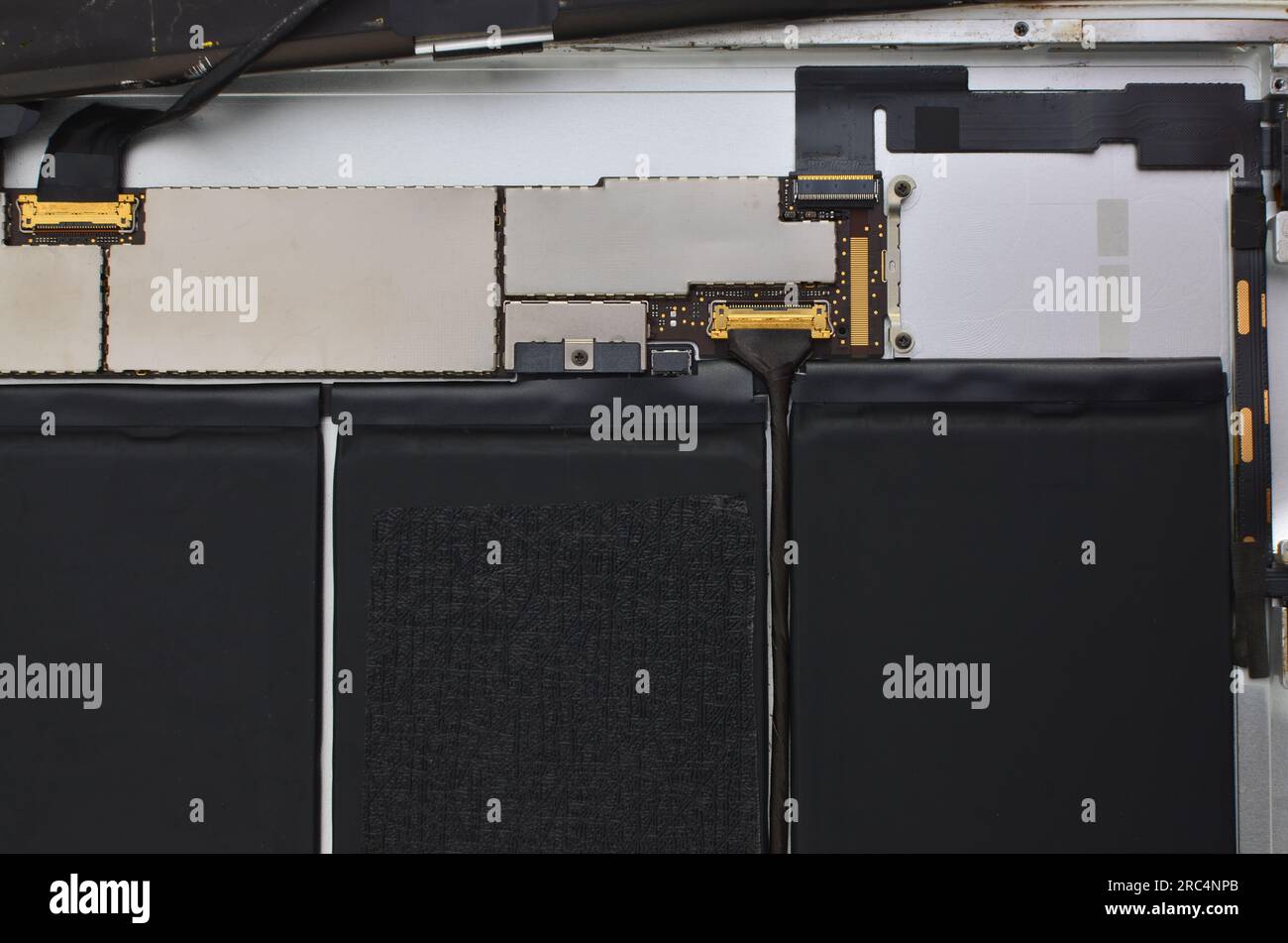 Cutting edge technology in focus internal detail of a tablet with ...