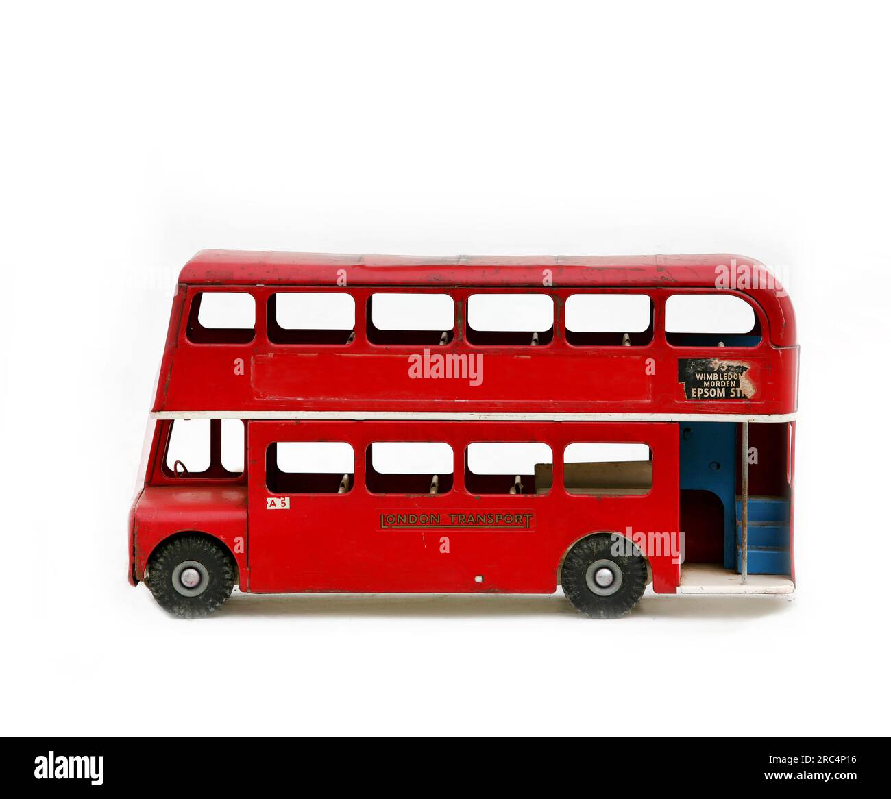 A toy red London double -decker bus Stock Photo - Alamy