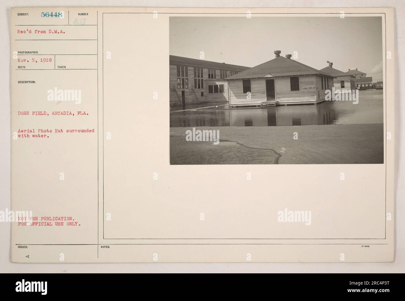 Aerial photograph taken on November 5, 1918, shows Hut surrounded with ...