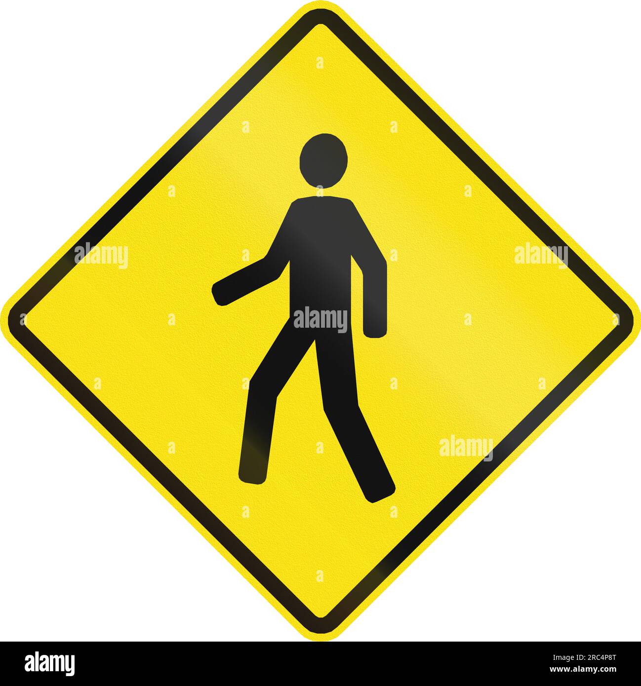 Chilean road warning sign: Pedestrian crossing Stock Photo - Alamy