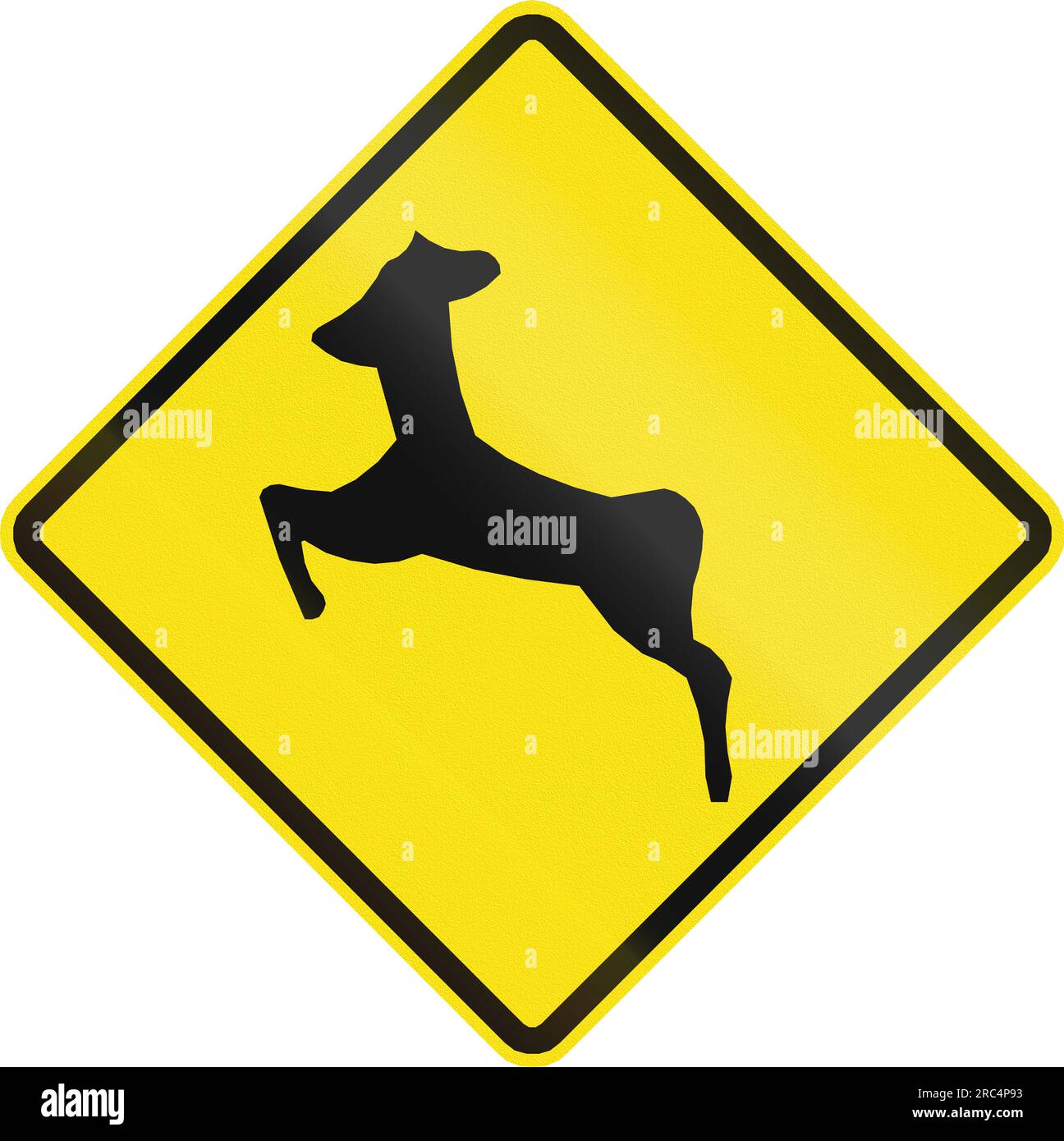 Jumping deer road sign hi-res stock photography and images - Alamy