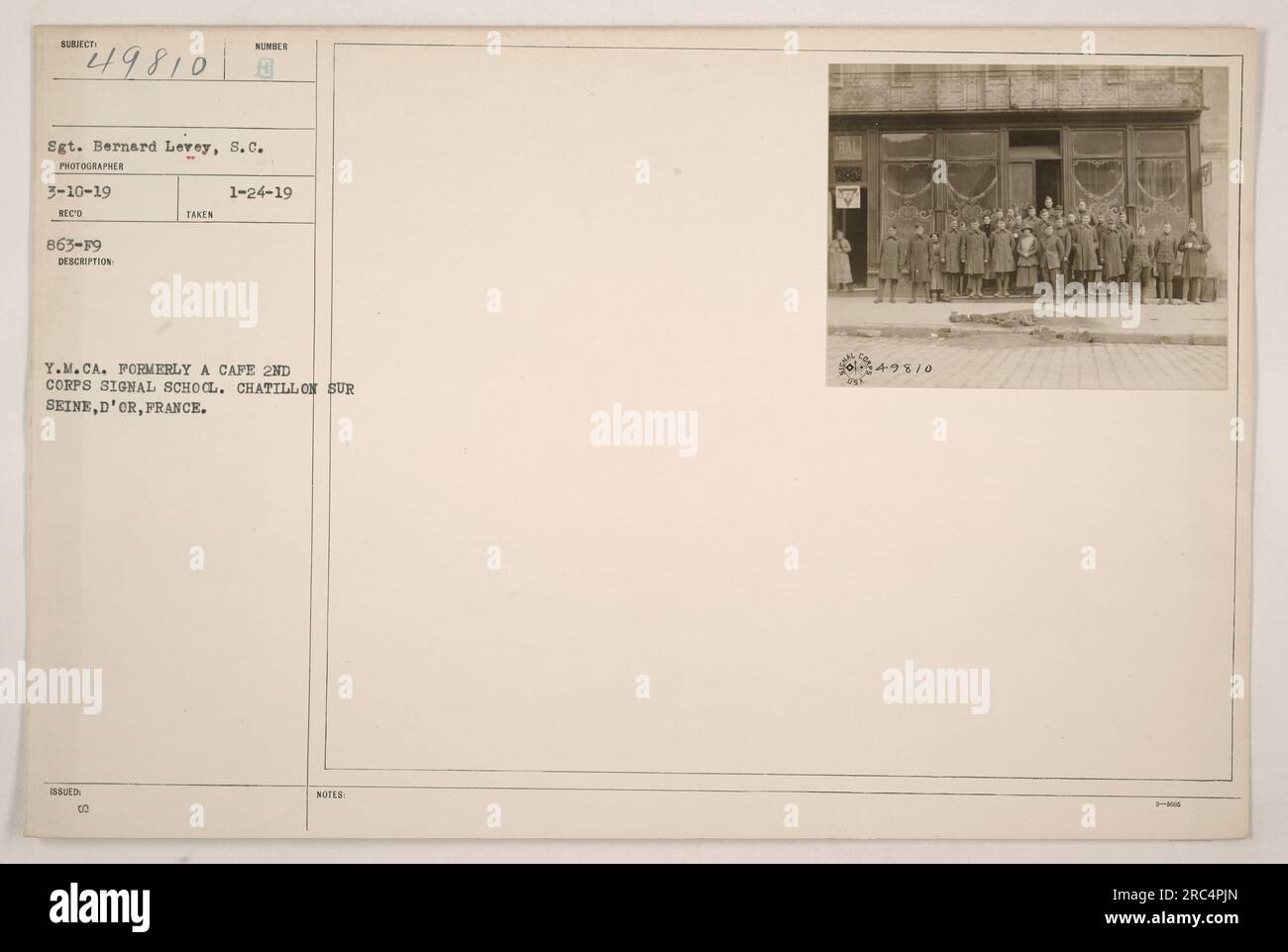 Caption: "Y.M.C.A. building, formerly a café, at the 2nd Corps Signal ...