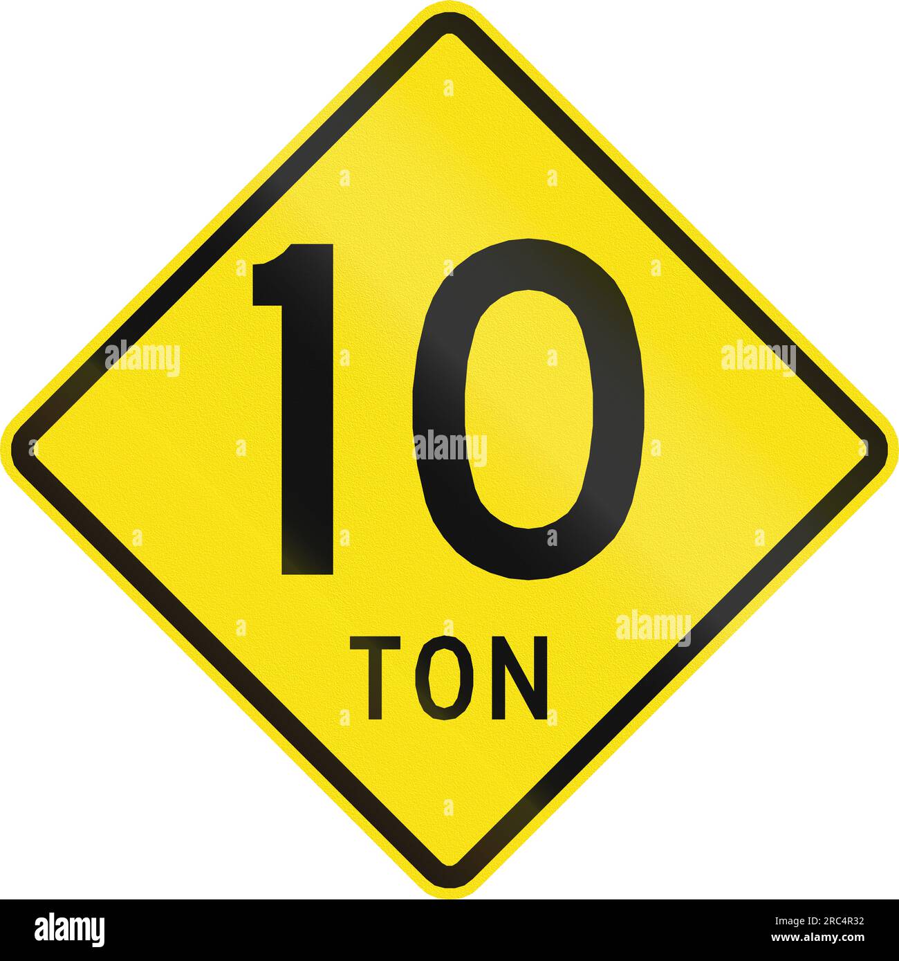 Warning road sign in Chile: Weight restriction ahead (10 tons Stock ...