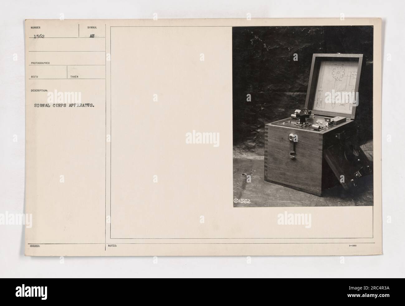 Signal Corps apparatus MER 1562 in use during World War One. The ...