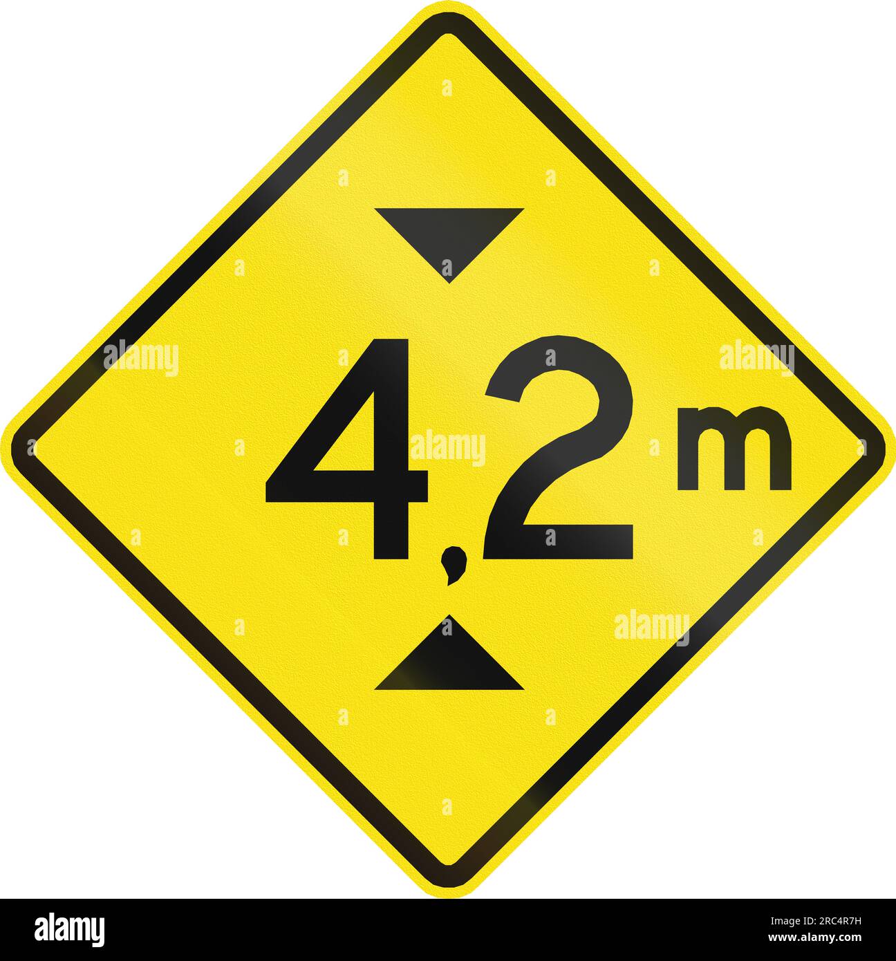 Warning road sign in Chile: Height restriction ahead (4,2 meters Stock ...